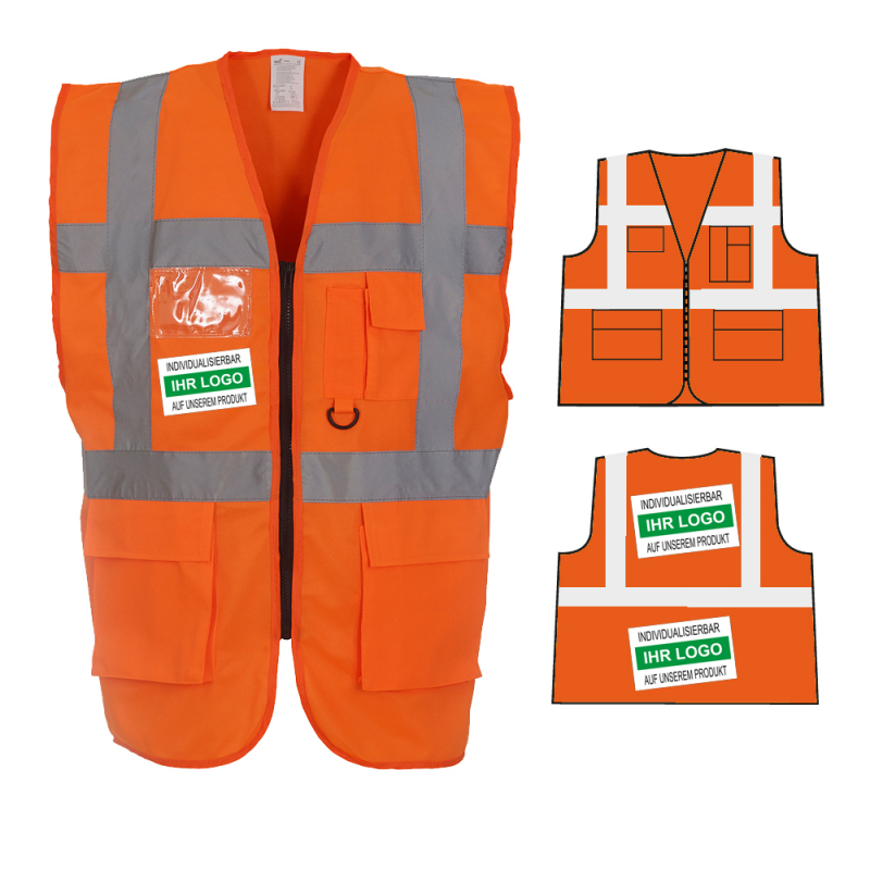 Executive Signalweste / Funktionsweste / Warnweste Standard mit viele