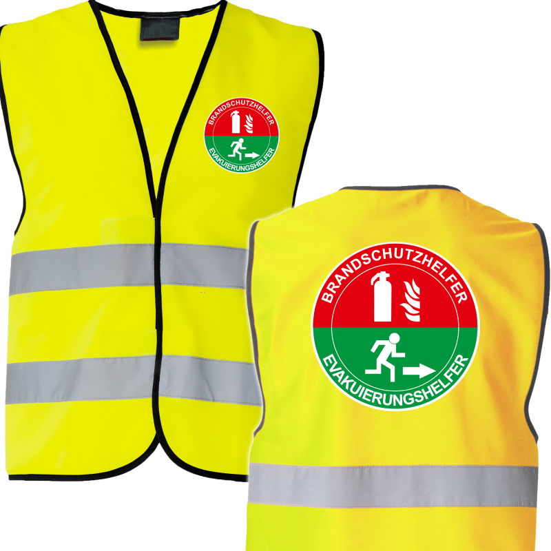 2in1 Brandschutzhelfer / Evakuierungshelfer Standard Warnweste Serie