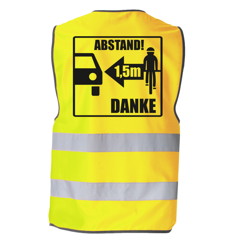 Abstand halten 1,5 meter Warnschutzweste standard 7 größen