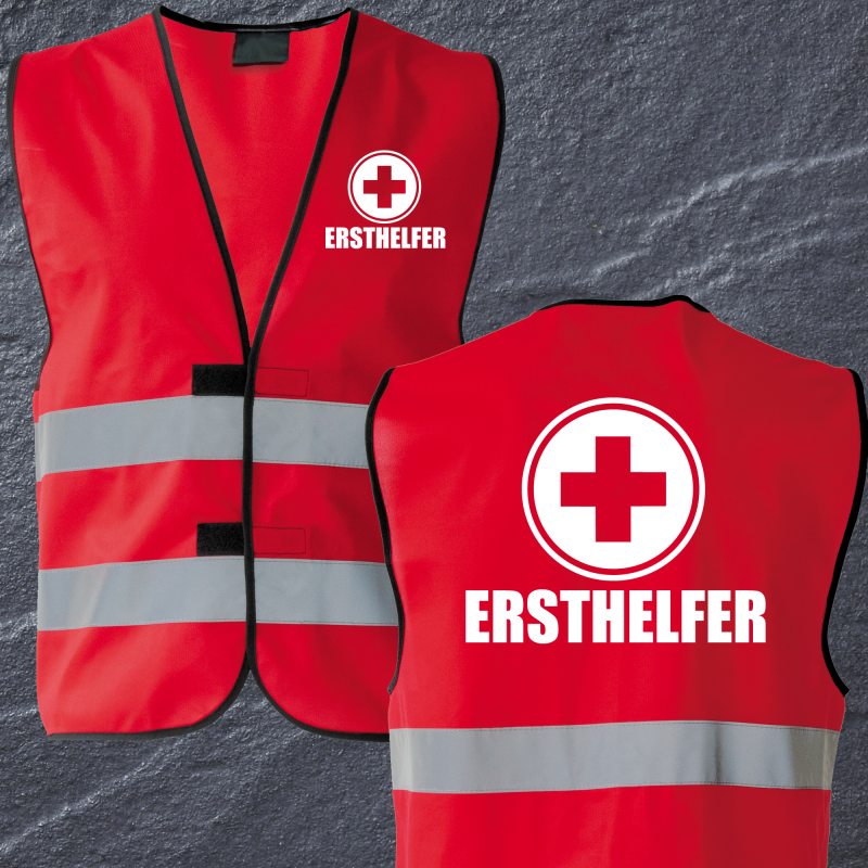 Ersthelfer Piktogramm Warnweste Sonderfarbe in 7 größen